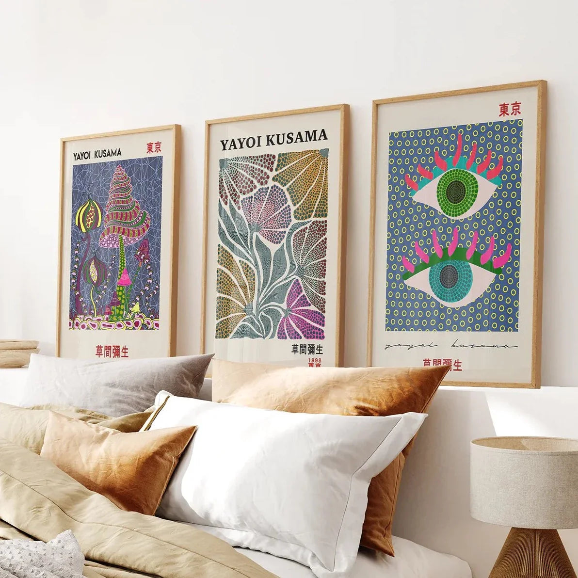 Colorful Yayoi Kusama Poster Set of 3 Museum Art – S101