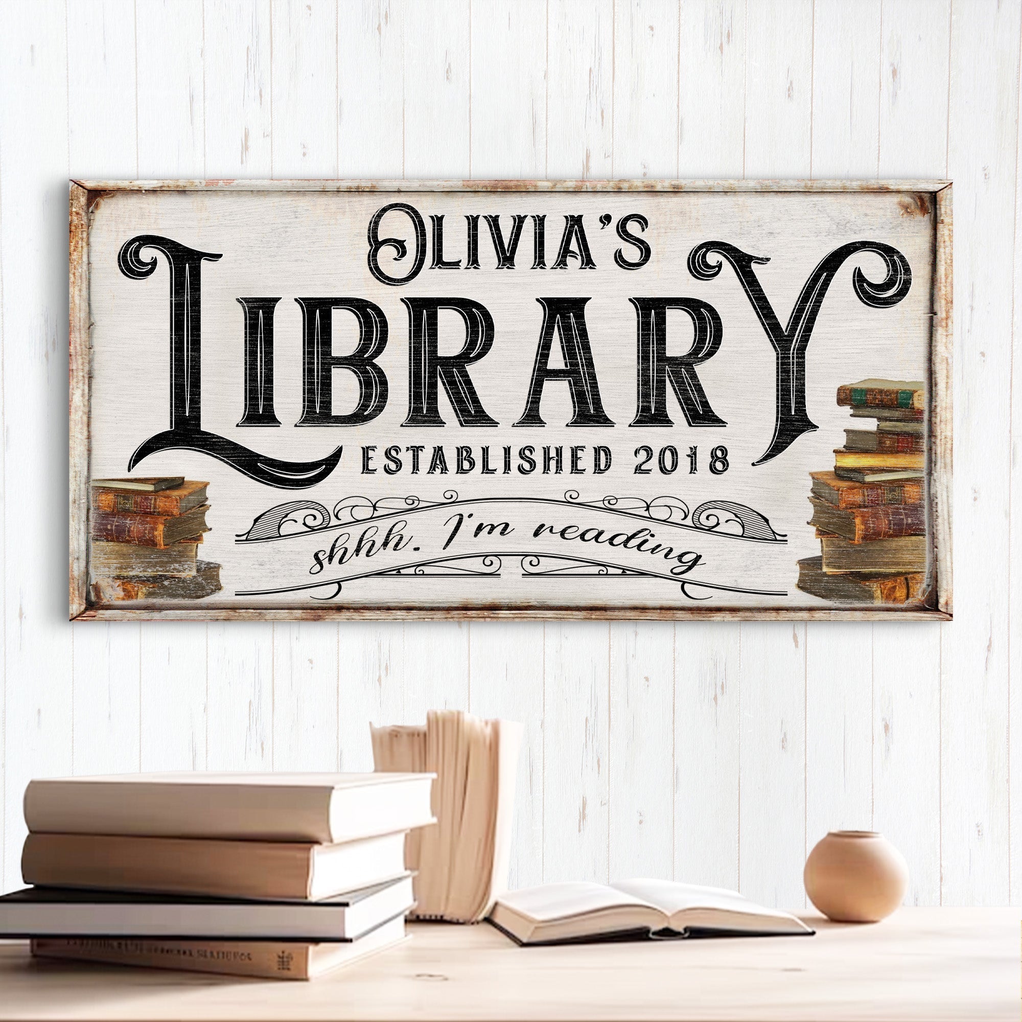 Shhh I'm Reading Library Sign – S101
