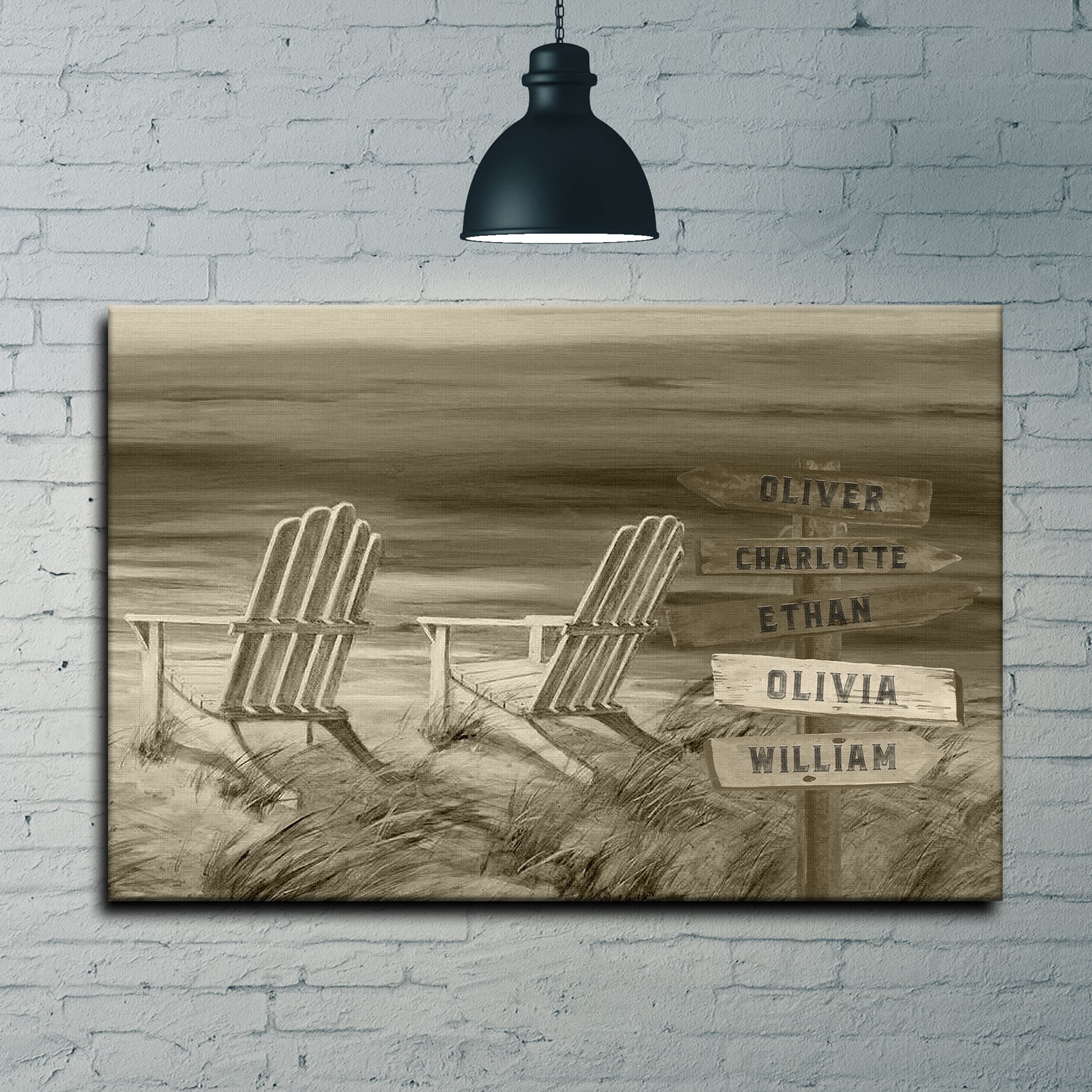 Monochrome Beach Name Sign – S101
